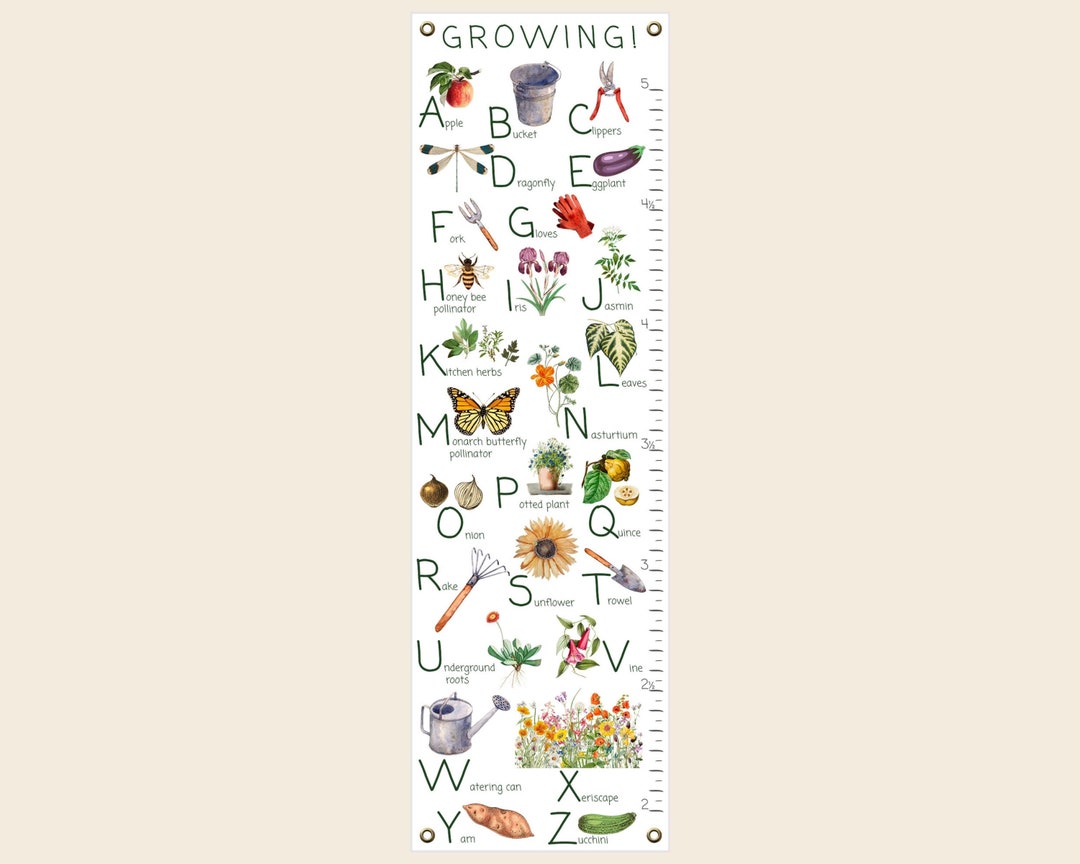 Gardening Growth Chart for Measuring Toddler or Child's Height - Etsy