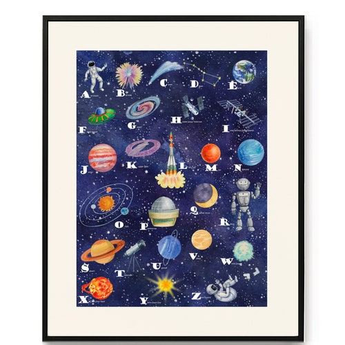 Space Alphabet Poster on Heavy Fine Art Paper for Nurseries - Etsy