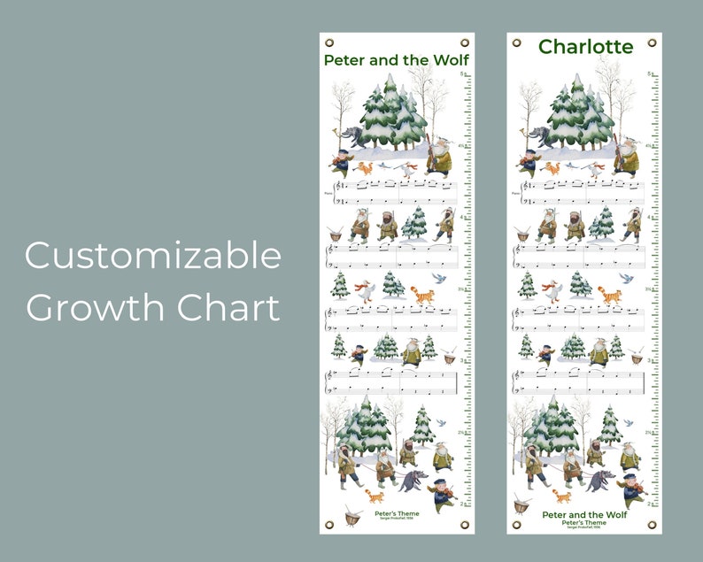 Peter & the Wolf Canvas Growth Chart With Optional - Etsy