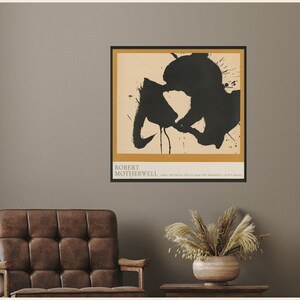 Abstract Robert Motherwell Exhibition Poster 1962 for Living - Etsy