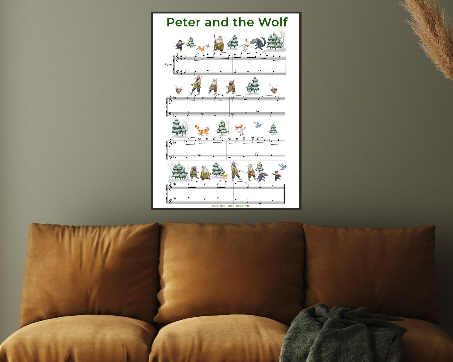 Musical Peter & the Wolf Poster on Fine Art Paper for Playroom ...