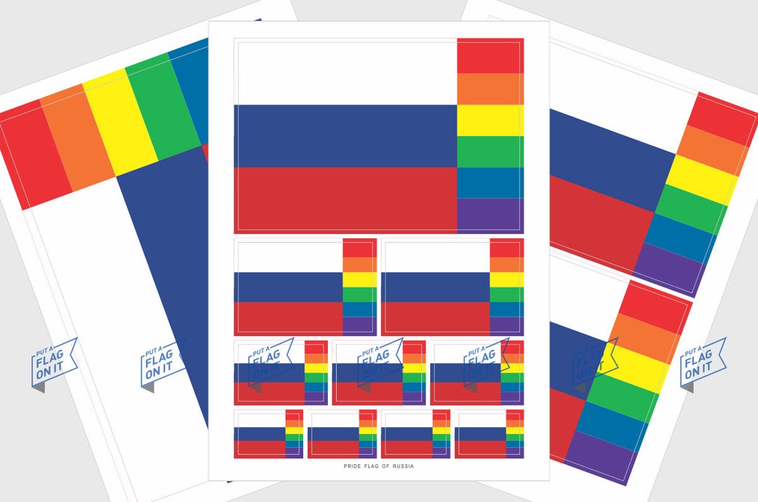 Russia LGBTQ Pride Flag Stickers - Etsy