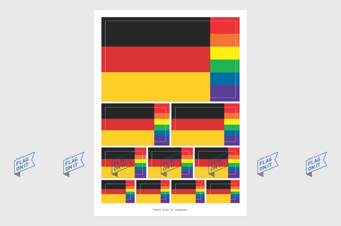 Germany LGBTQ Pride Flag Sticker Weatherproof Vinyl German - Etsy