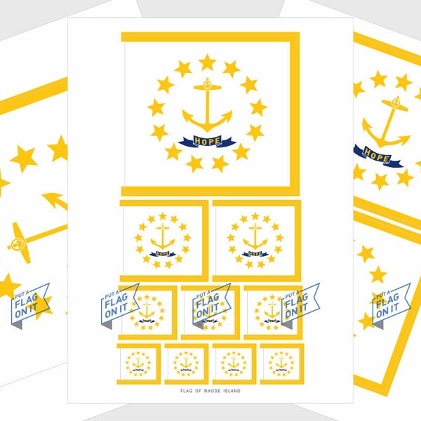 Rhode Island Flag Sticker - Etsy