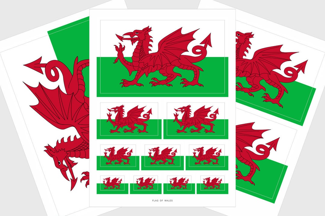 Wales Flag Sticker, Weatherproof Vinyl Welsh Flag Stickers - Etsy