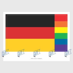 Germany LGBTQ Pride Flag Sticker, Weatherproof Vinyl German Flag ...