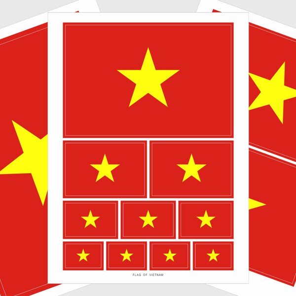Vietnam Flag Stickers - Etsy