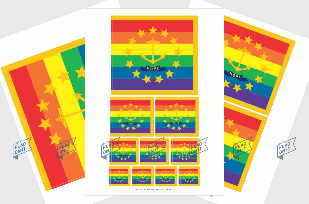 Rhode Island LGBTQ Pride Flag Stickers - Etsy