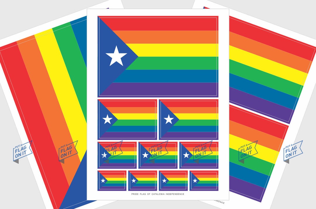 Catalonia LGBTQ Pride Flag Stickers - Etsy