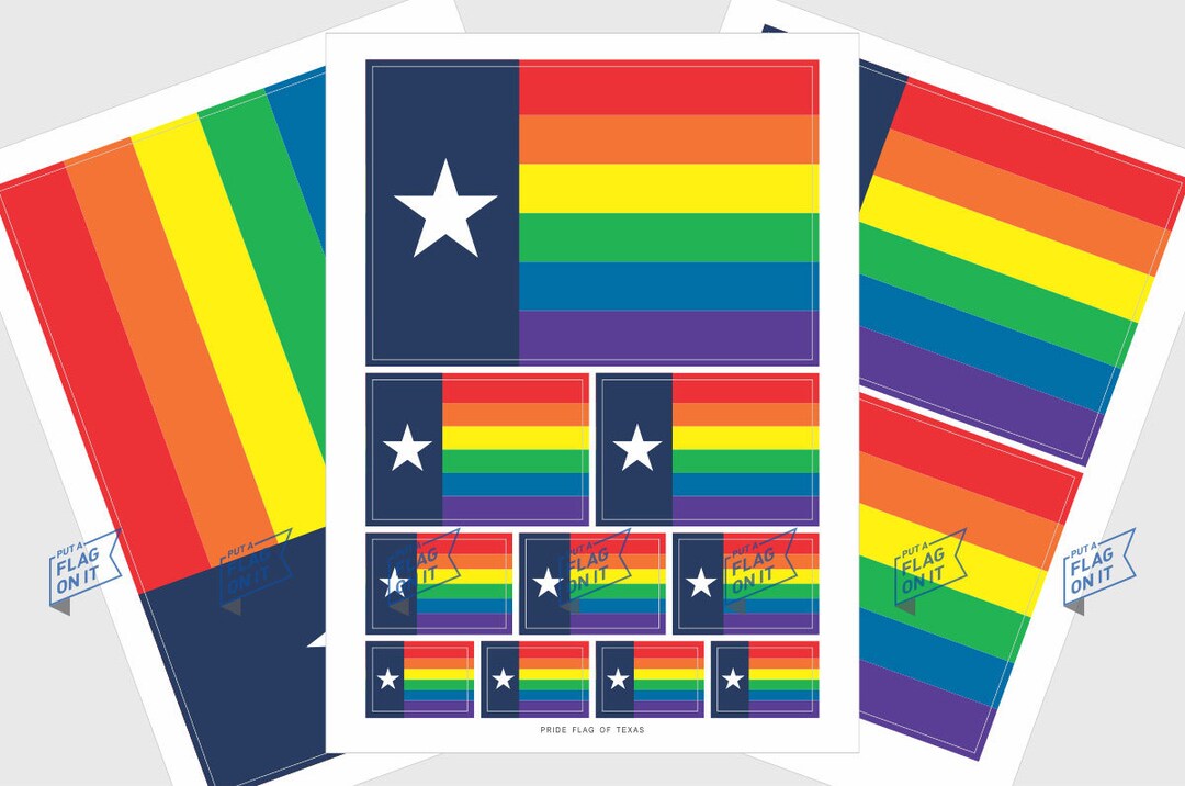 Texas LGBTQ Pride Flag Stickers - Etsy