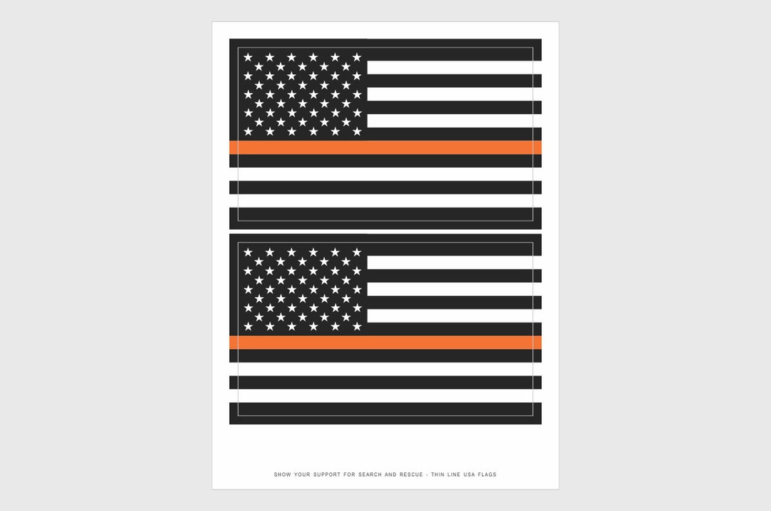 USA Thin Orange Line Flag Stickers - Etsy