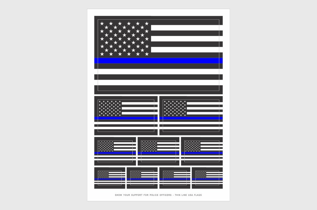 USA Thin Blue Line Flag Stickers - Etsy