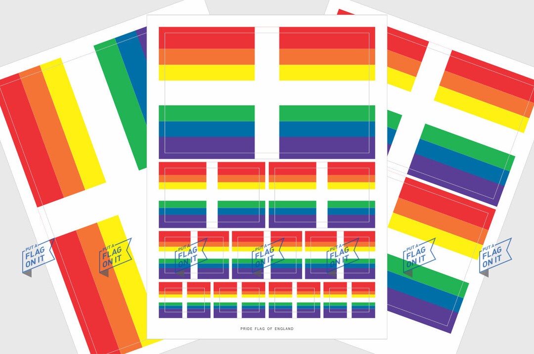 England LGBTQ Pride Flag Sticker, Weatherproof Vinyl Flag Stickers - Etsy