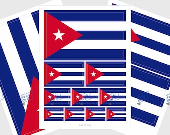 40 Removable Stickers: Cuban Flag, Cuba Party Favors, Decals - Etsy