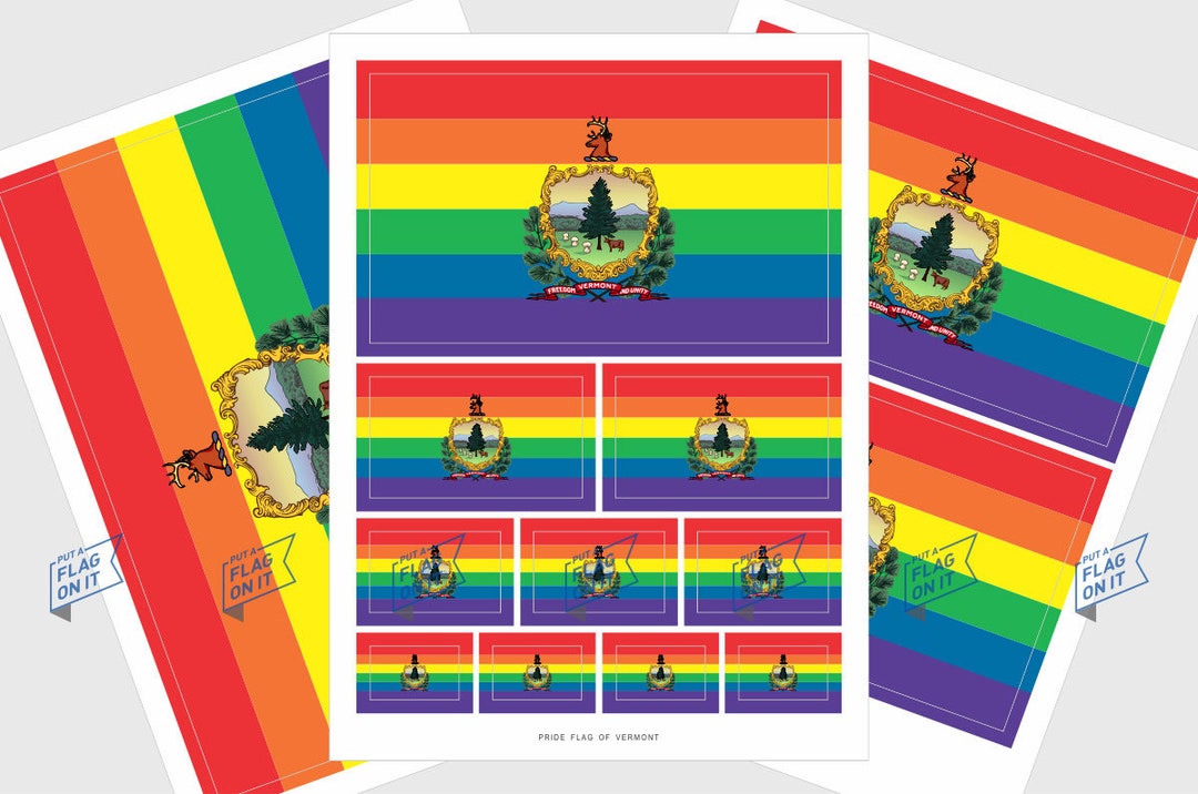 Vermont Lgbtq Pride Flag Stickers - Etsy