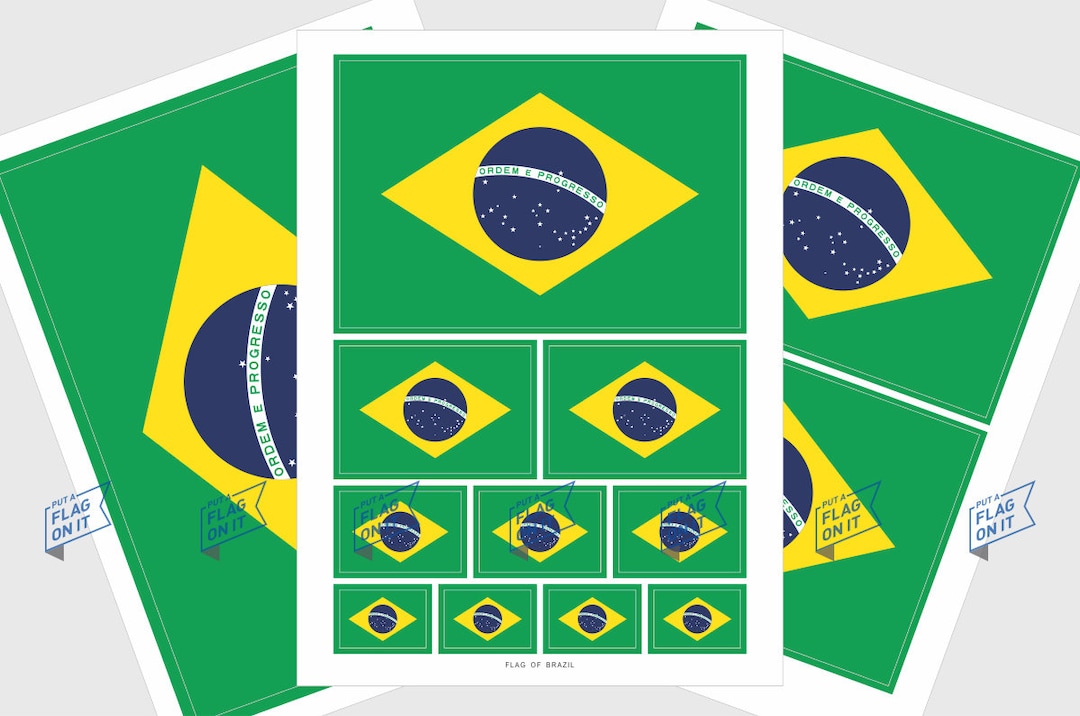 Brazil Flag Stickers - Etsy