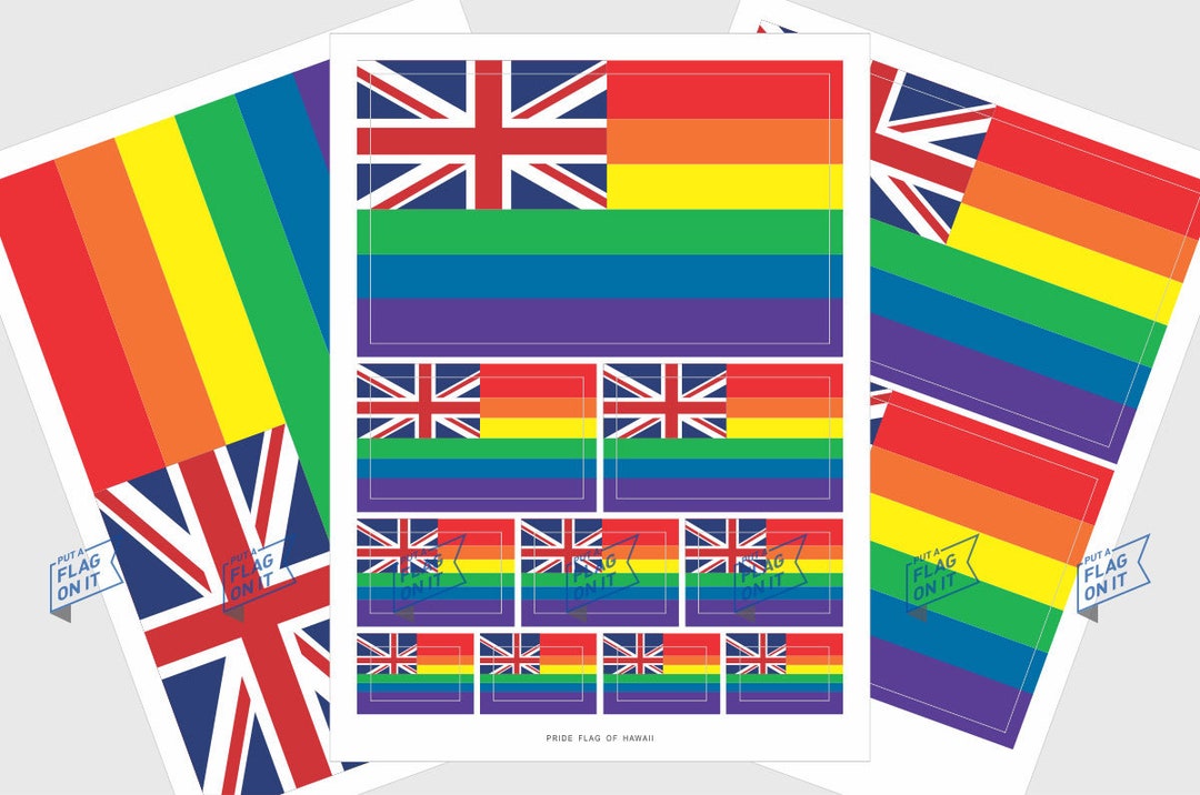 Hawaii LGBTQ Pride Flag Stickers - Etsy