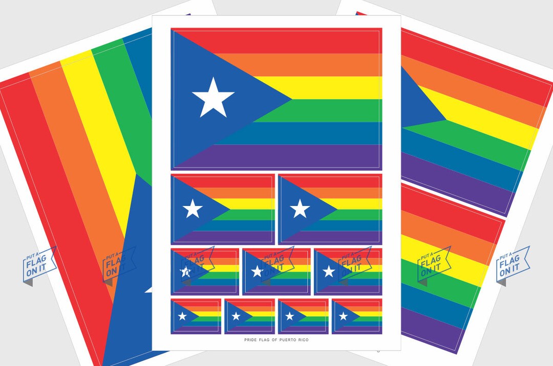Puerto Rico LGBTQ Pride Flag Stickers - Etsy