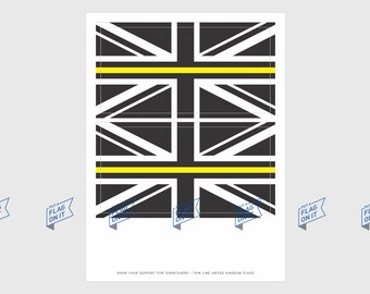 Thin Blue Yellow Line Police Dispatcher Distressed US Flag Police ...