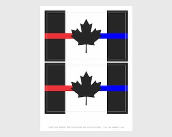 Thin Red Blue Line Fire Police Distressed US Flag Reflective or Matte ...