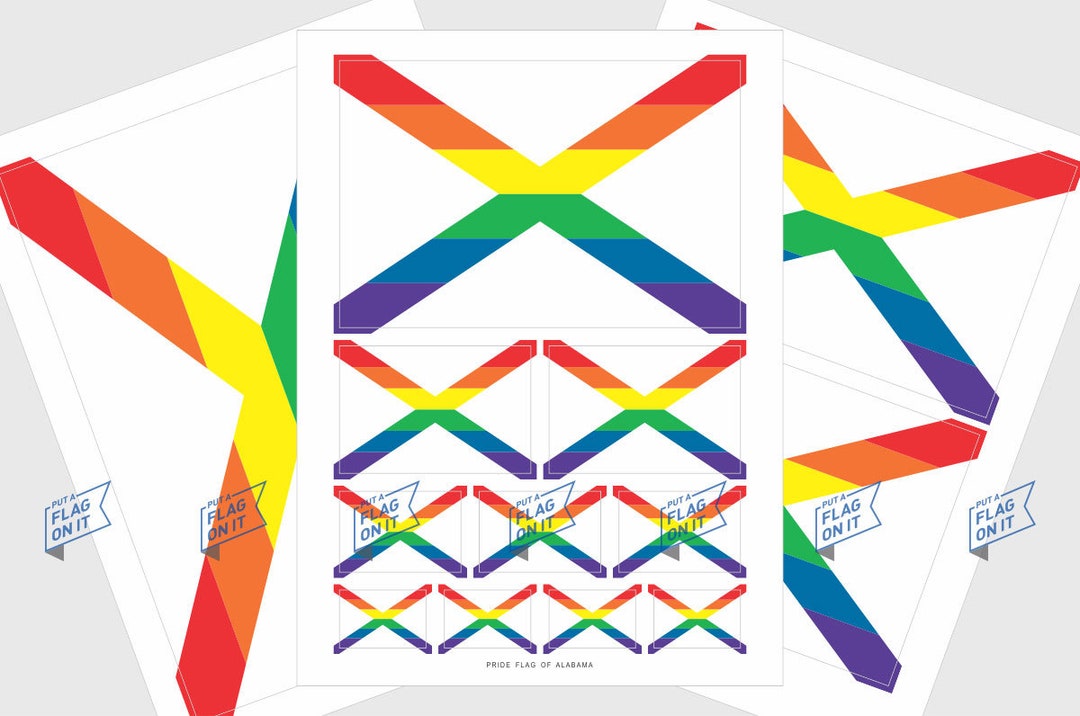Alabama State LGBTQ Pride State Flag Stickers - Etsy