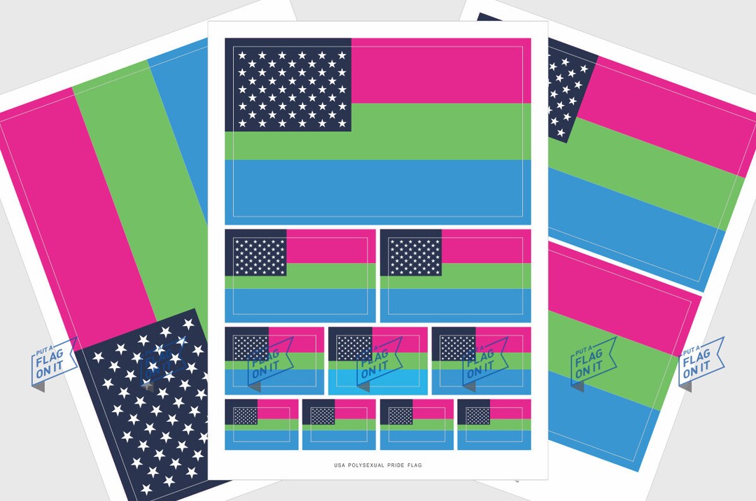 USA Polysexual Pride Flag Stickers - Etsy