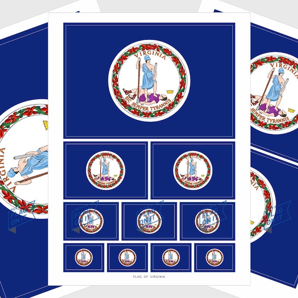 Virginia Flag Sticker - Etsy
