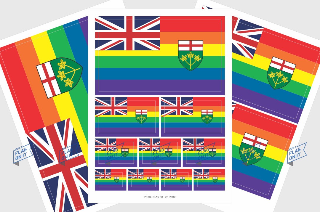 Ontario LGBTQ Pride Flag Sticker, Weatherproof Vinyl Flag Stickers - Etsy