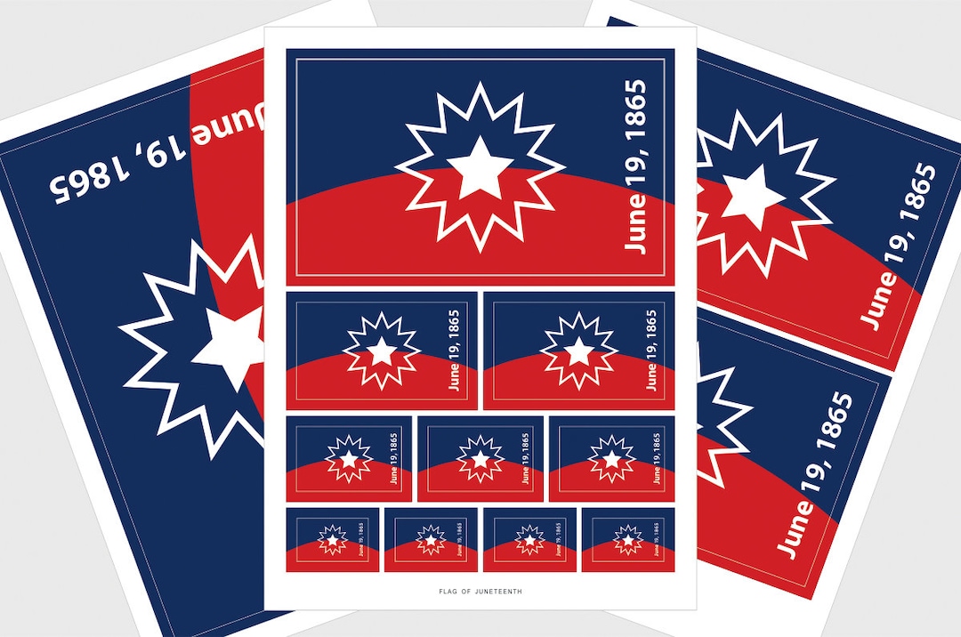 Juneteenth Flag Stickers With Date - Etsy