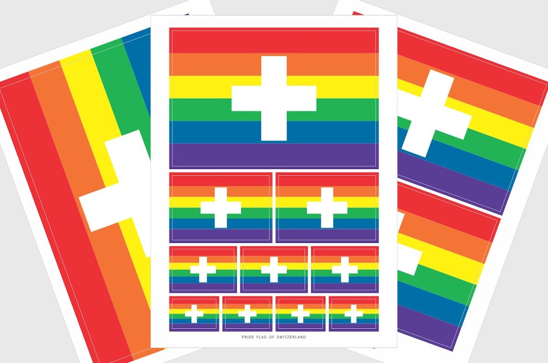 Switzerland LGBTQ Pride Flag Stickers - Etsy