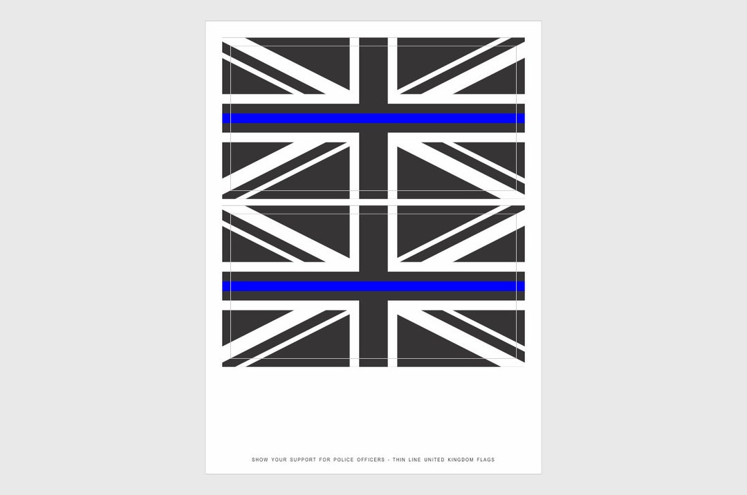 UK Thin Blue Line Flag Sticker Weatherproof Vinyl Flag - Etsy