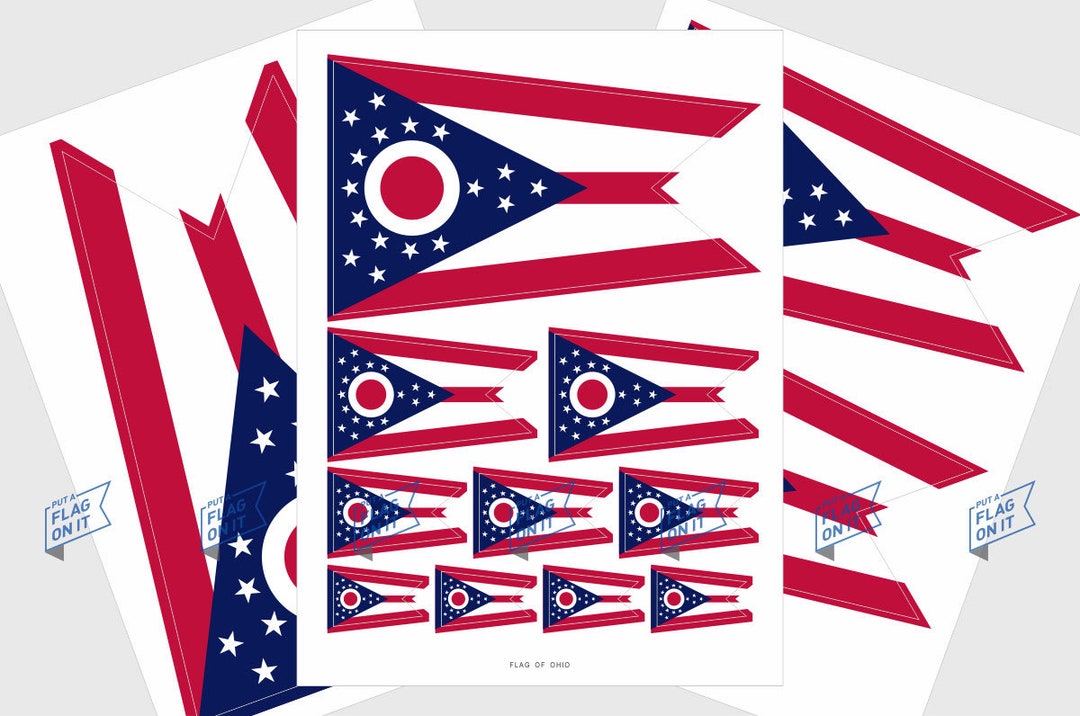 Ohio Flag Stickers - Etsy