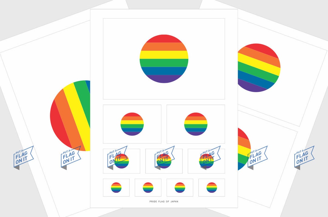 Japan LGBTQ Pride Flag Sticker, Weatherproof Vinyl Japanese Flag ...