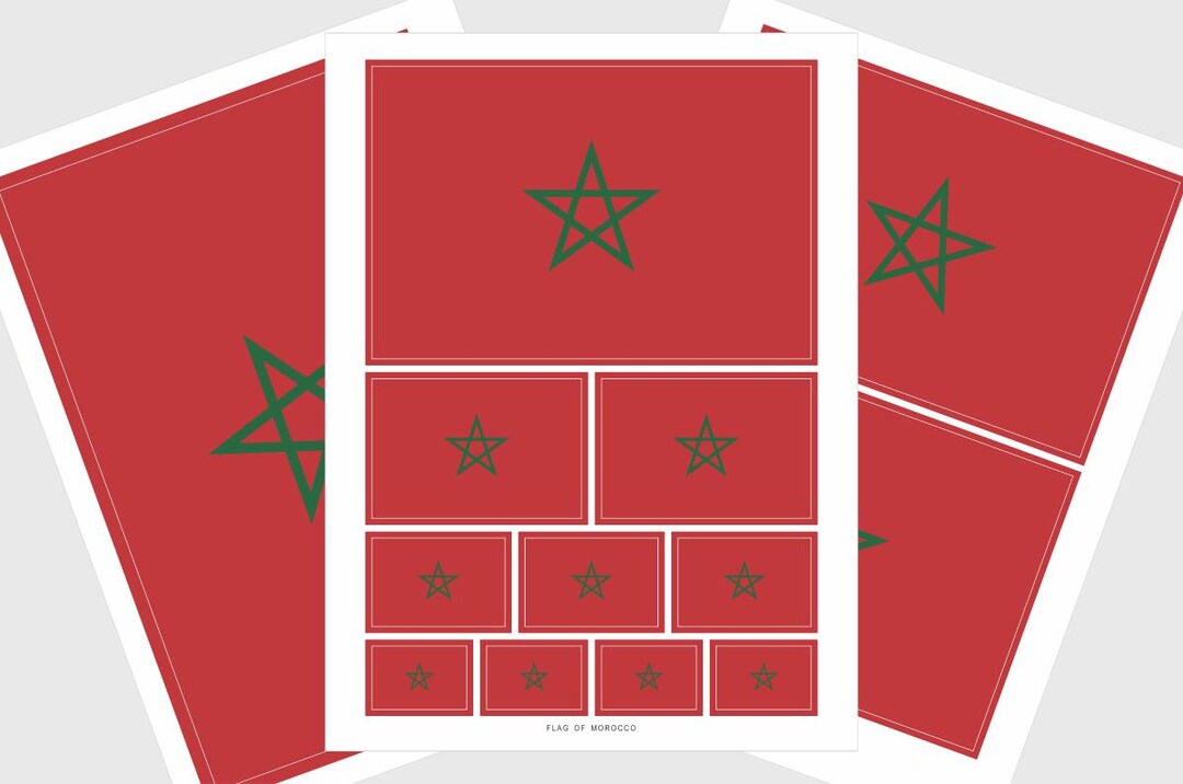 Morocco Flag Stickers - Etsy