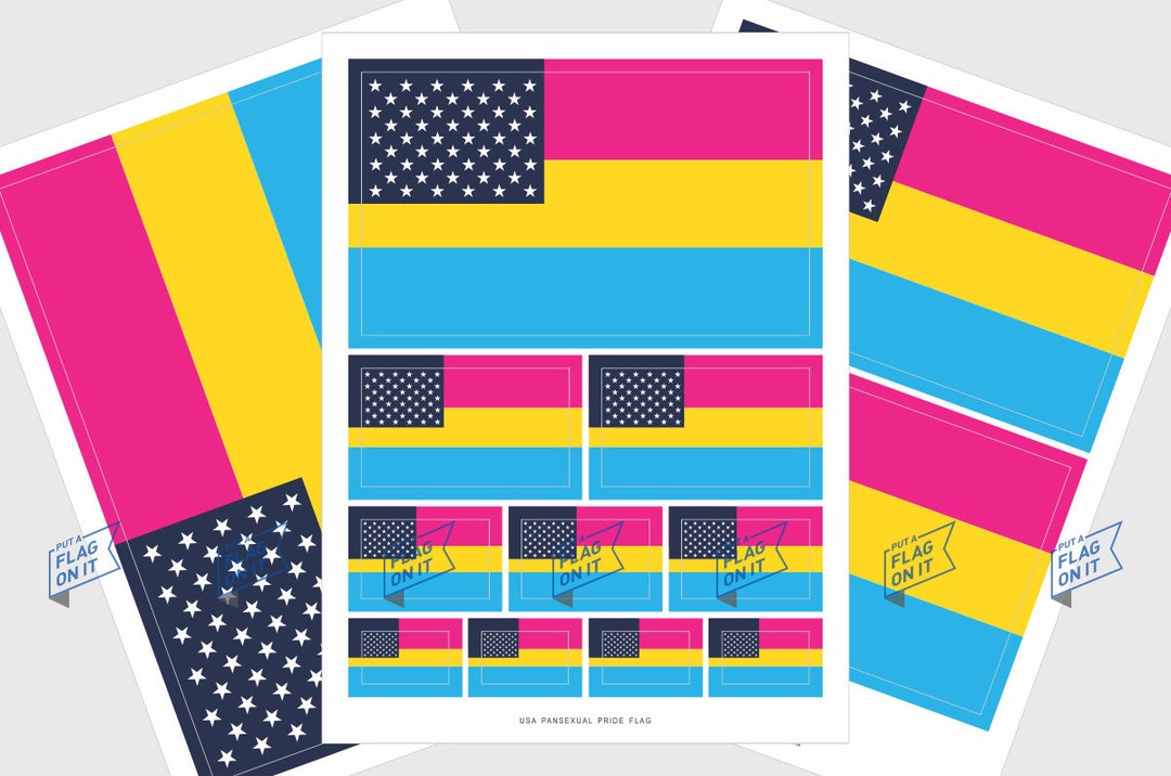 USA Pansexual Pride Flag Stickers - Etsy