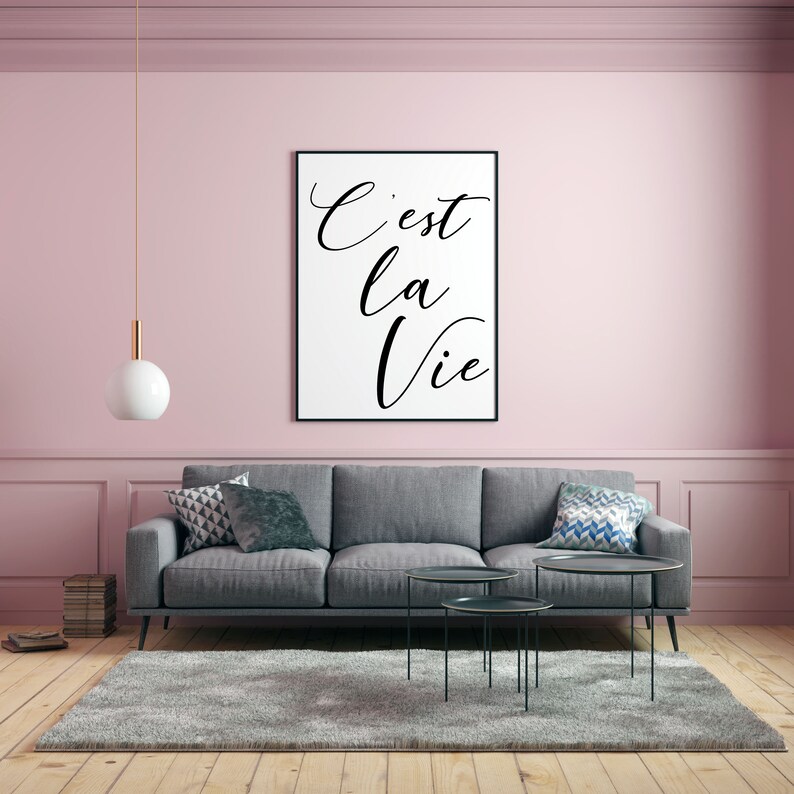 C'est La Vie French Quote Printable Poster, Typography Wall Art ...
