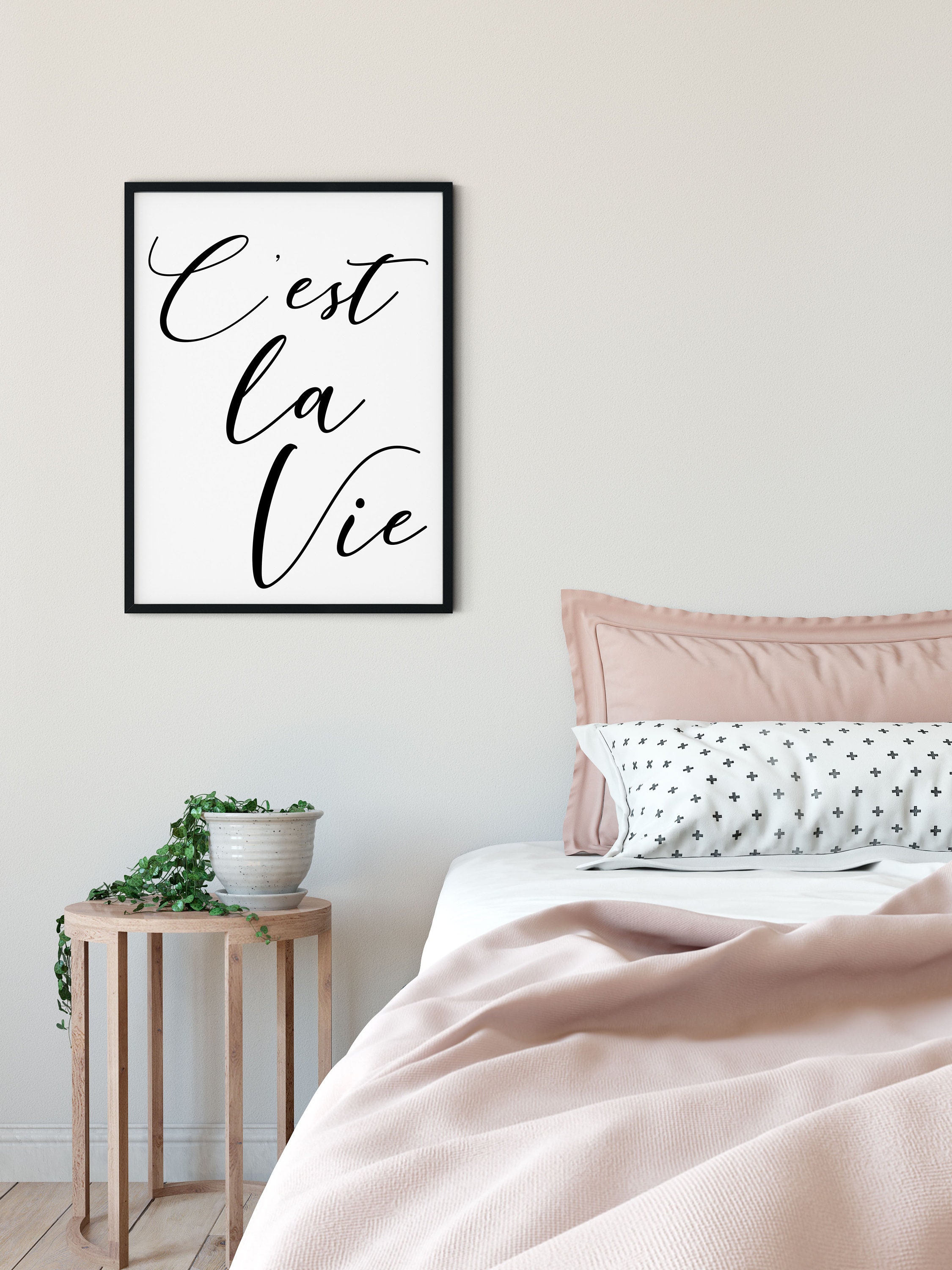 C'est La Vie French Quote Printable Poster, Typography Wall Art ...