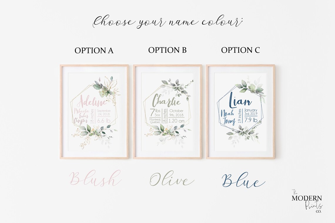 Birth Stats Printable Custom Birth Announcement Custom Baby - Etsy