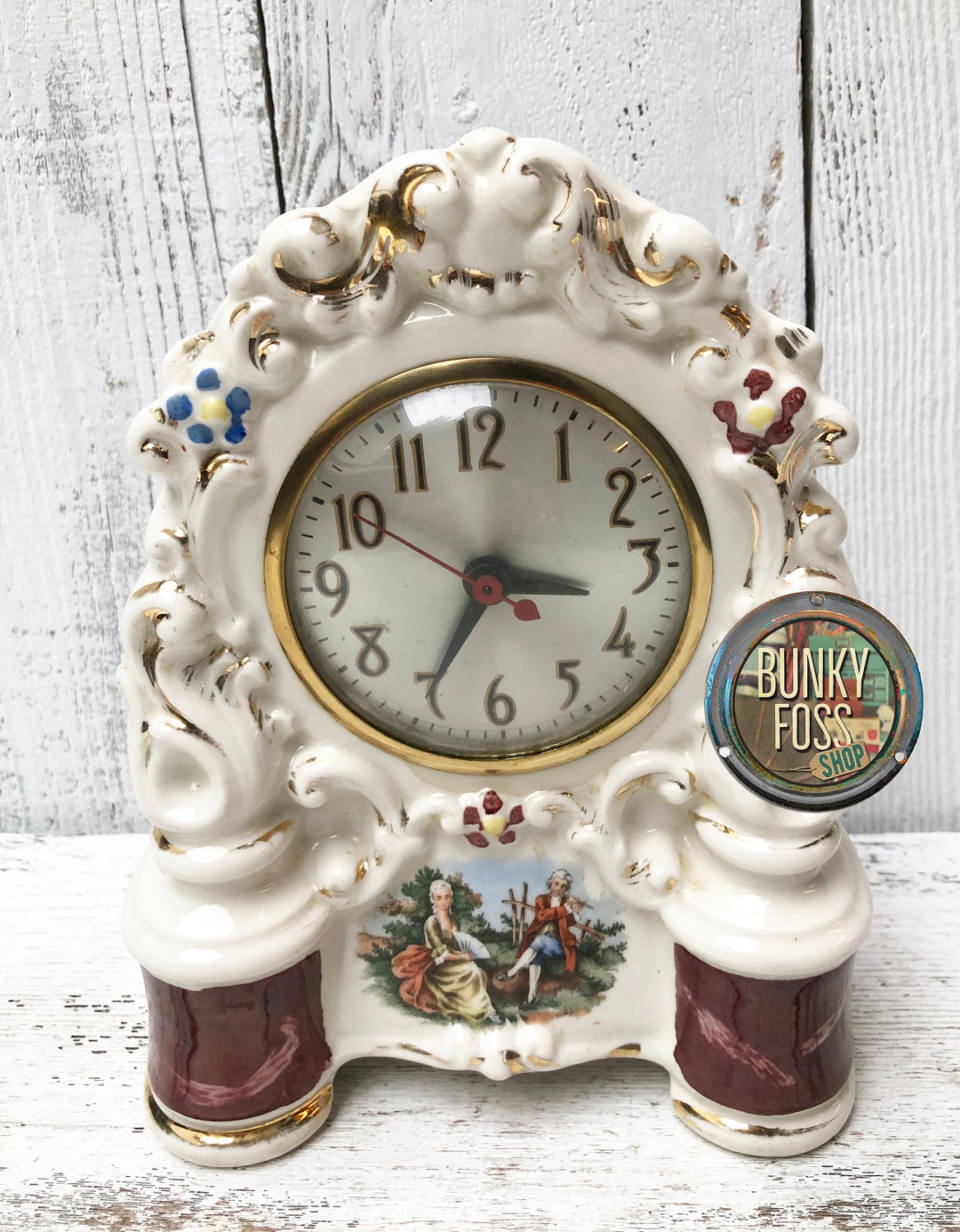 Antique M.M.CO NY Porcelain Table Clock,sessions Clock Movement ...