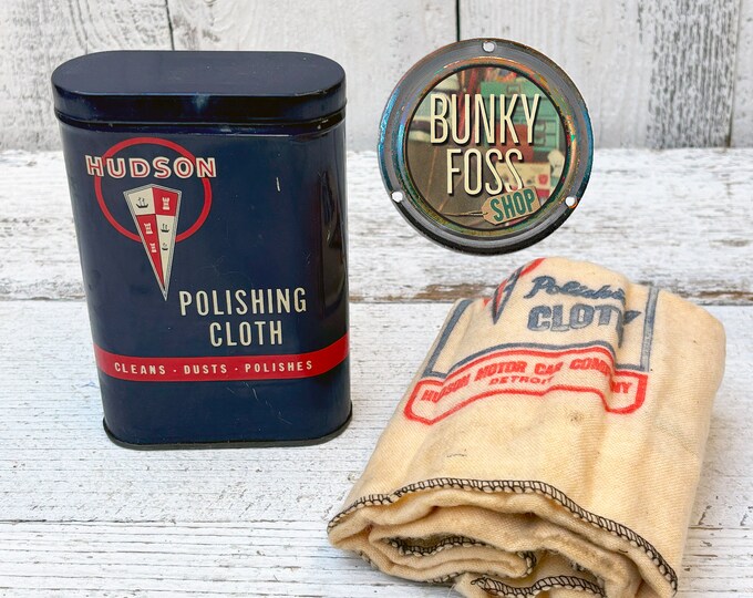 Antique Hudson Motor Company Polishing Cloth Tin, Hudson,hudson Motor ...