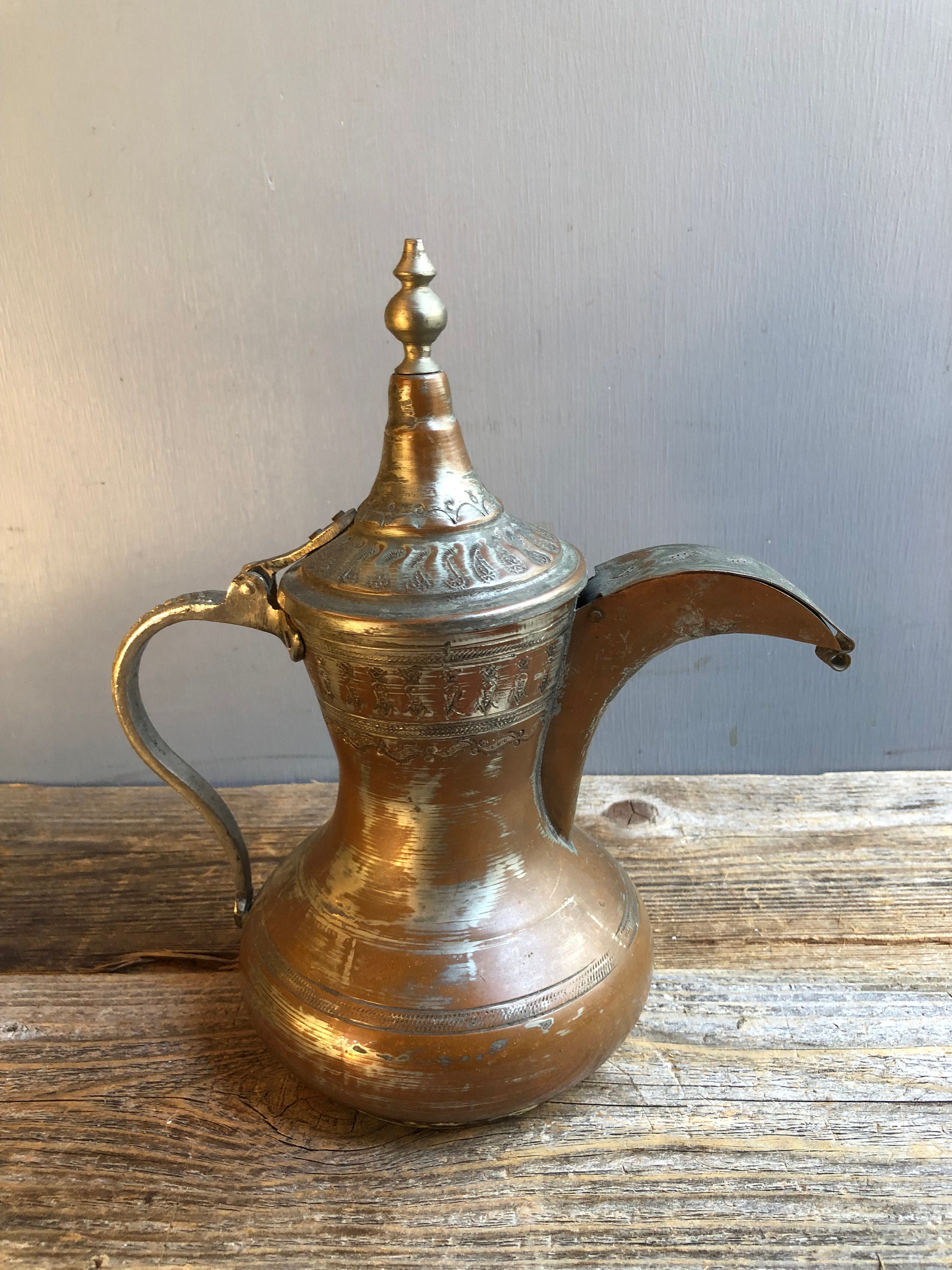 Antique Middle Eastern Copper Over Brass Dallah Coffee - Etsy Antique Middle Eastern Copper Over Brass Dallah Coffee - Etsy
