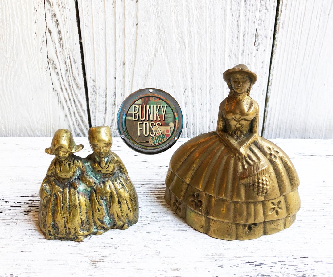 Vintage Brass Table Bells, Southern Belle and Dutch Kids, 1920s-30s ...