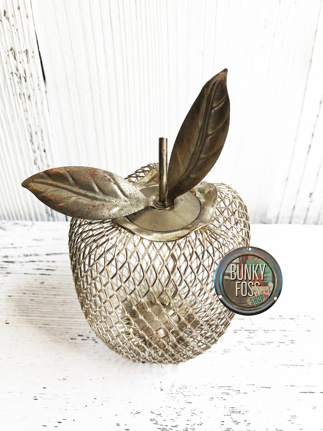 Vintage MCM Gold Meshed Metal Apple,mcm, Gold Metal Apple, Apple, Metal ...