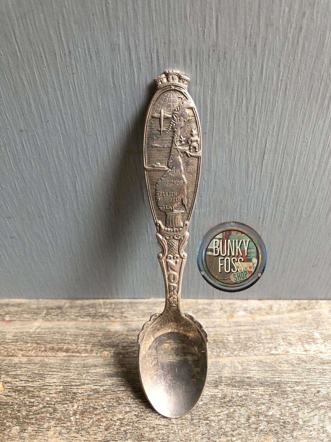 Vintage Norge Silverplate Souvenir Map Spoon HS GR 60 - Etsy