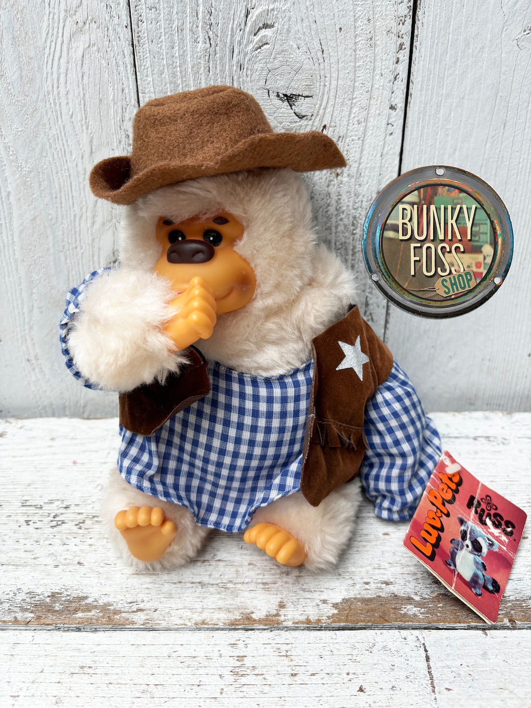 Vintage Russ Berrie Gonga Sheriff Gorilla Stuffed Animal Toy,russ ...