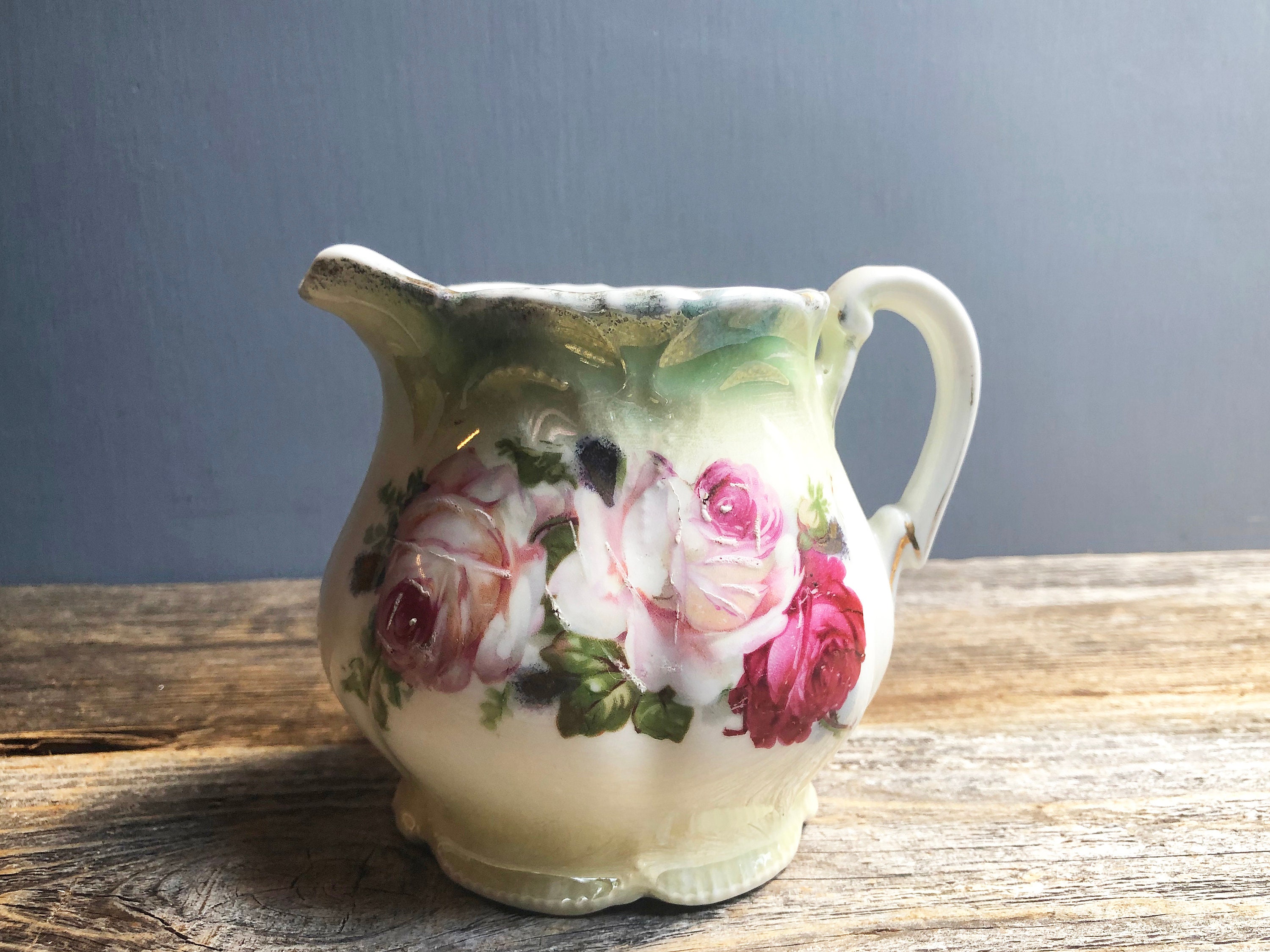 Antique Gorgeous German Porcelain Roses Creamer Pitcher - Etsy