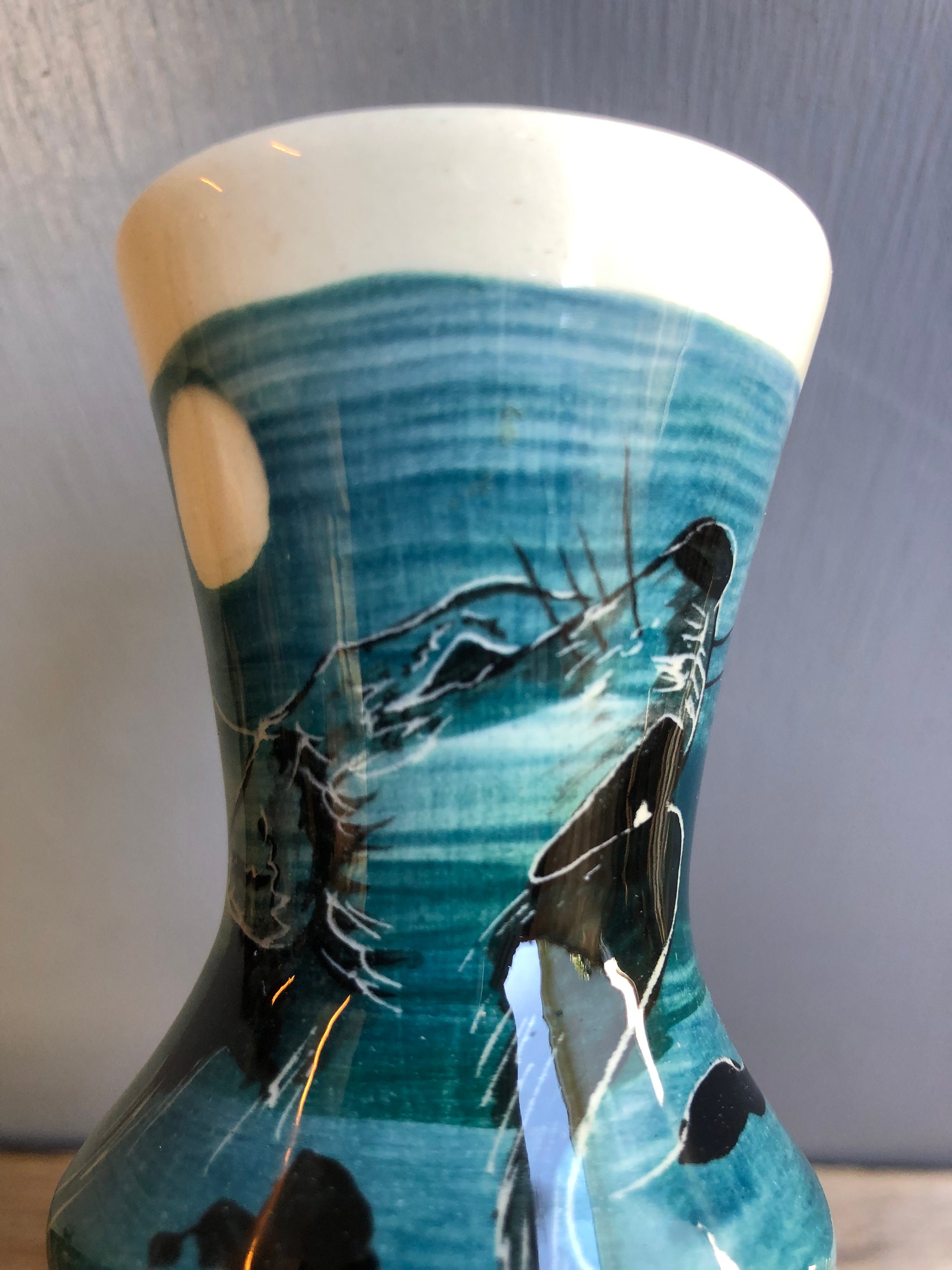 Vintage Anchor Point Alaska Hand Painted Vase Alsskan Pottery - Etsy