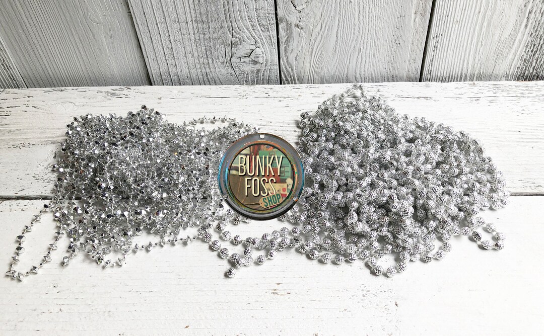 Vintage Silver Beaded Tree Garlands,vintage Beaded Garlands,garland ...