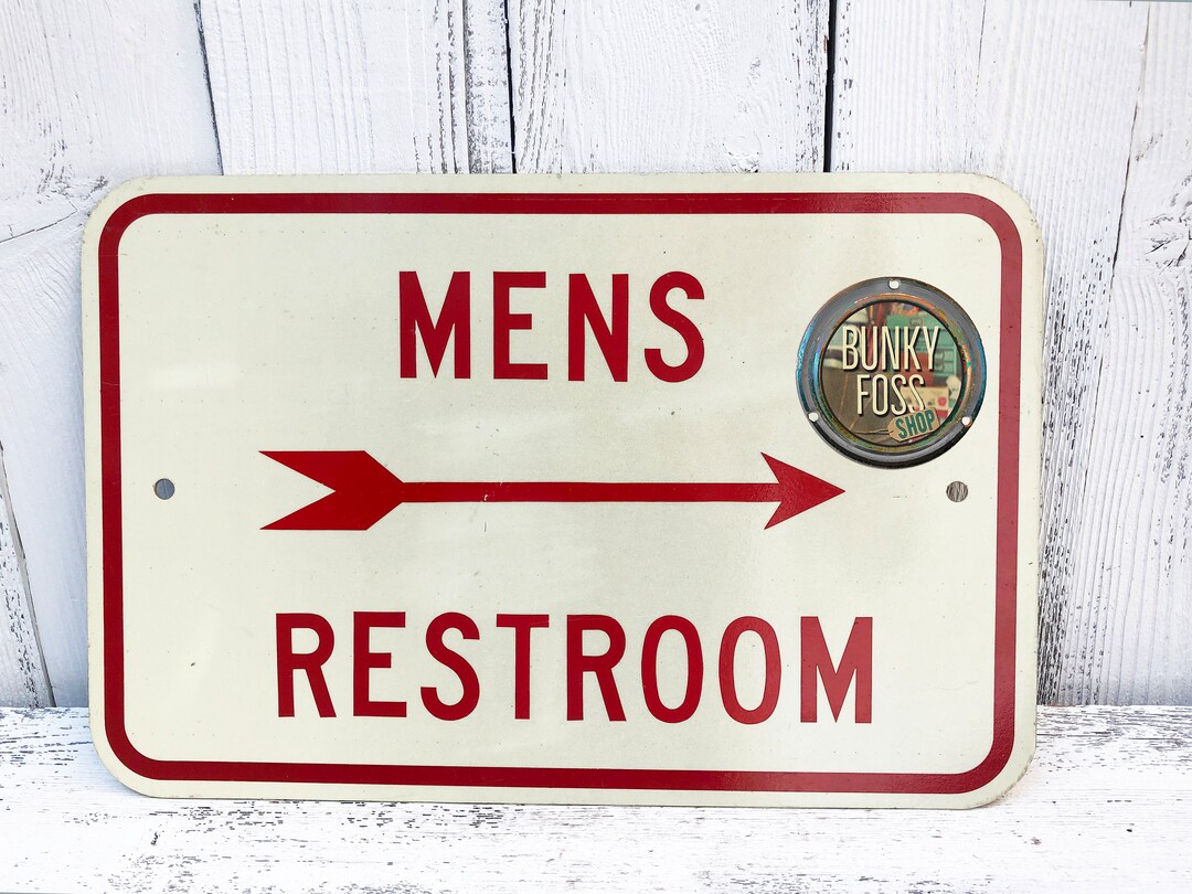 Vintage Steel Mens Restroom Sign, Reflective Man Cave Decor - Etsy
