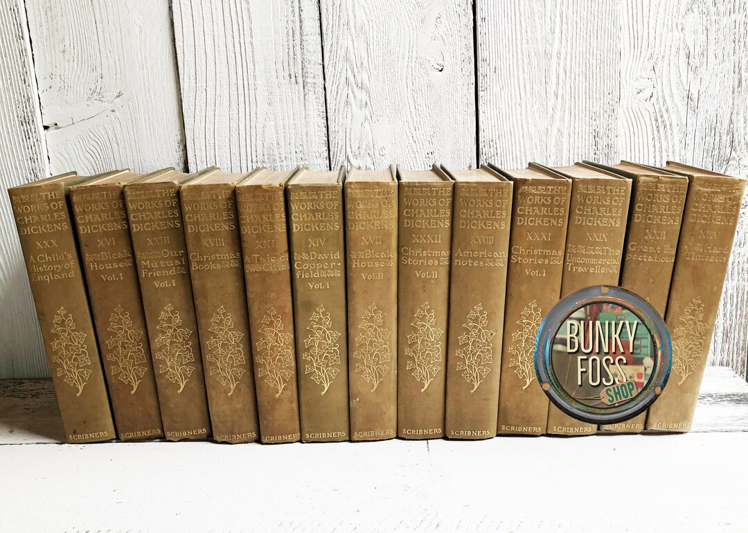 Antique the Works of Charles Dickens Book Set, Scribners Publishing ...